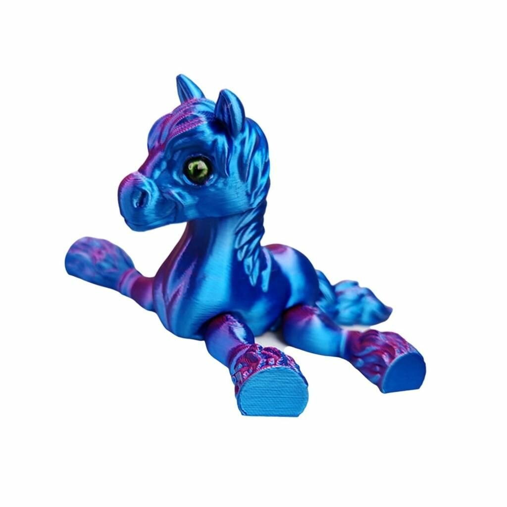 3D украшение "маленькая белая лошадка"-Пони сине-красный