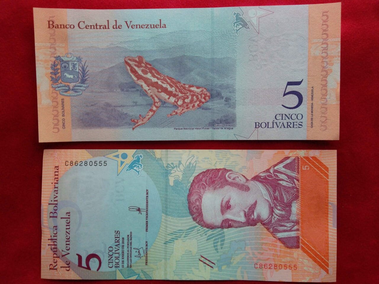 Банкнота Венесуэла 5 боливаров