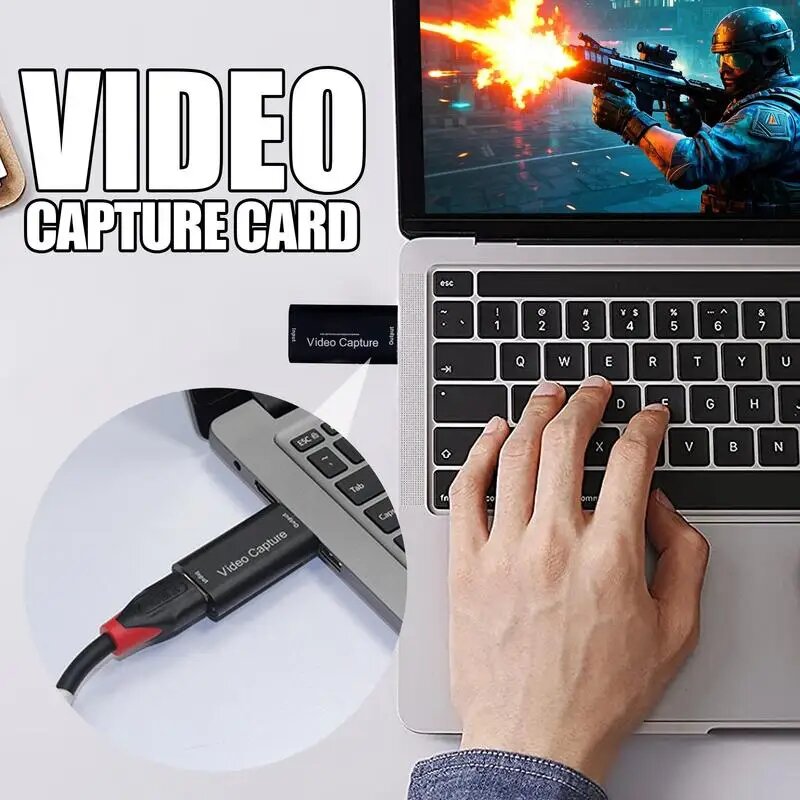 USB-карта захвата, устройство захвата видео высокого разрешения с низкой задержкой, компактный универсальный конвертер для прямой трансляции онлайн-обучения