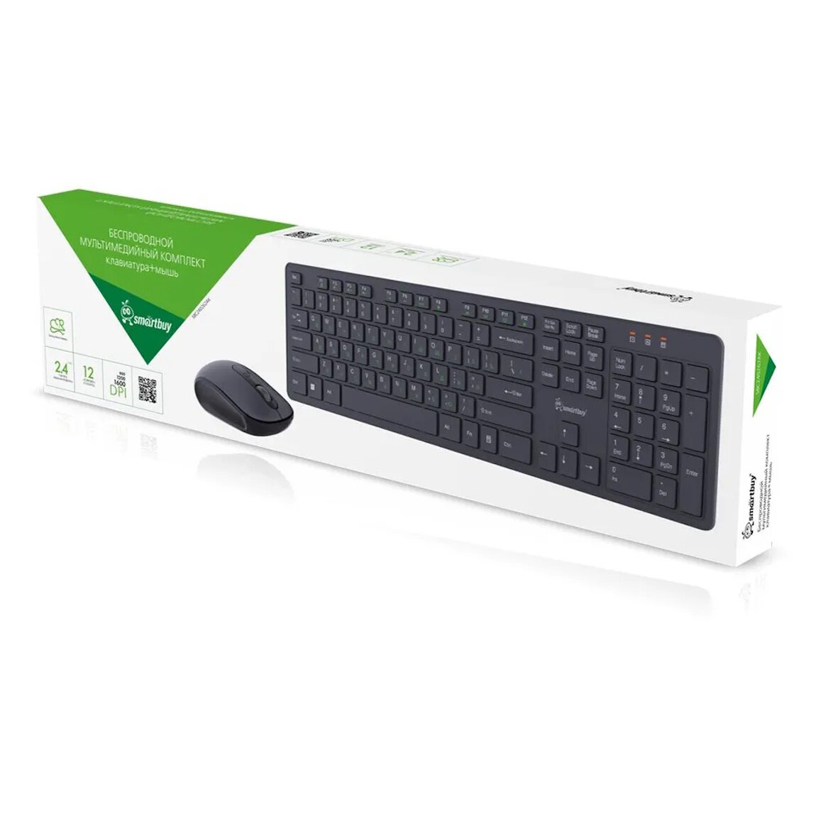 Комплект беспроводный клавиатура+мышь Smartbuy 240262AG ONE черный (SBC-240262AG-K) /20