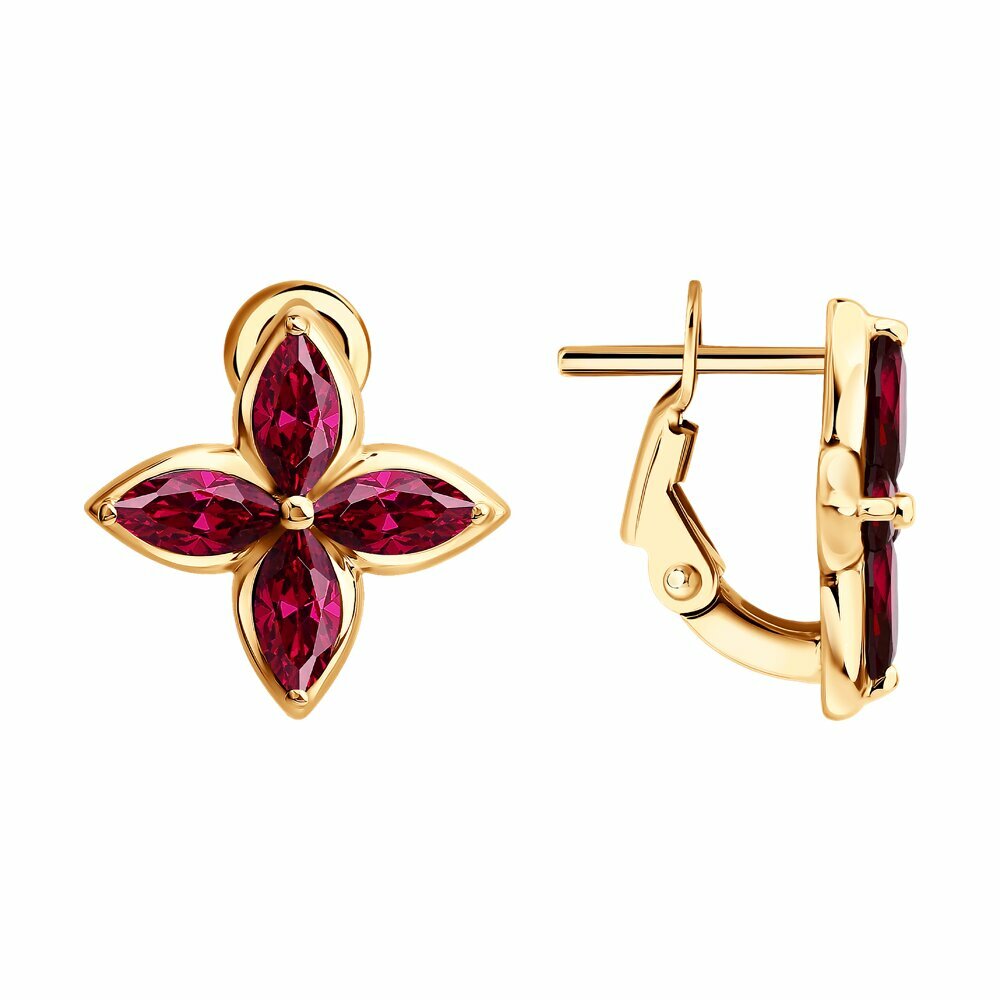 Серьги, красное золото, 585 проба