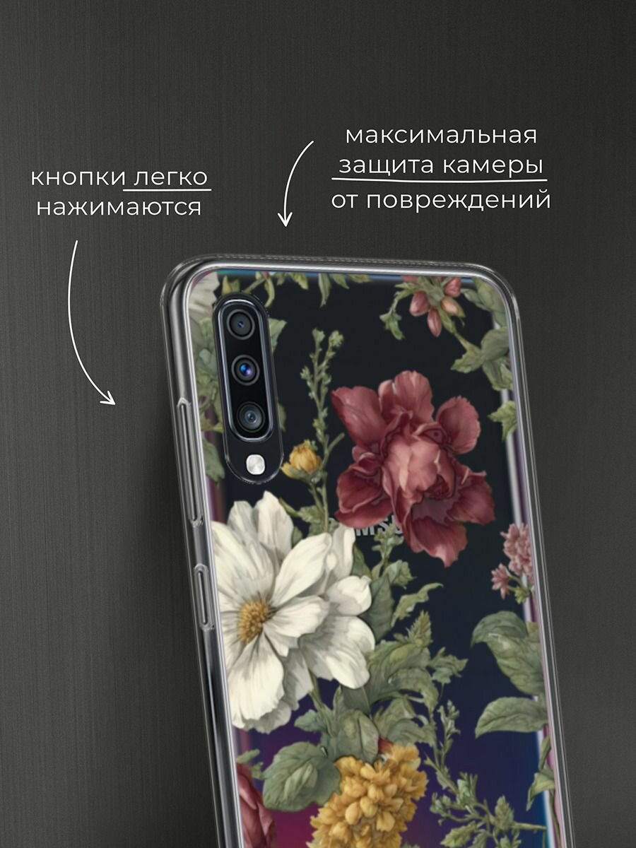 Чехол на Samsung Galaxy A70 / Самсунг Галакси А70 с принтом Акварельные цветы 2 — фото 1