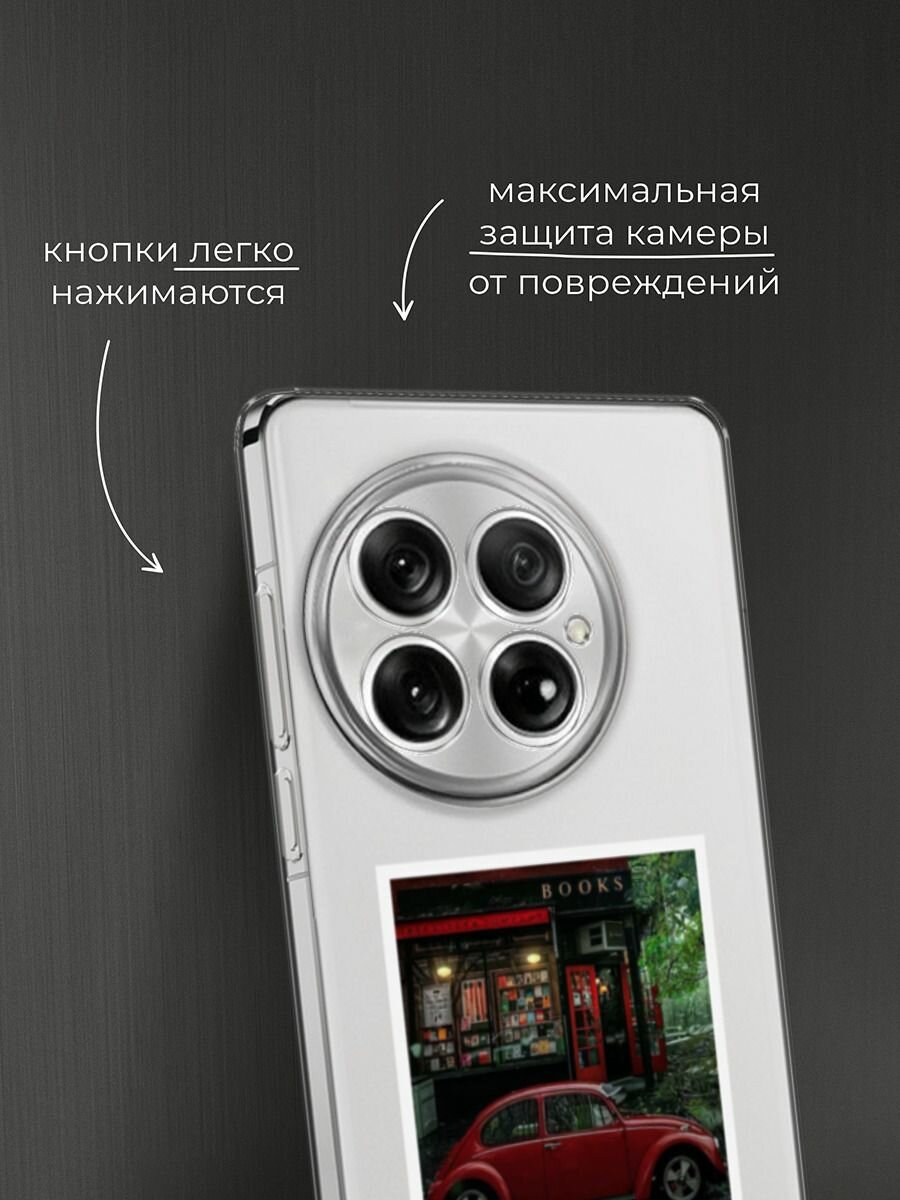 Чехол на OnePlus 13 / Ван Плас 13 с принтом Осенний палароид красный — фото 1