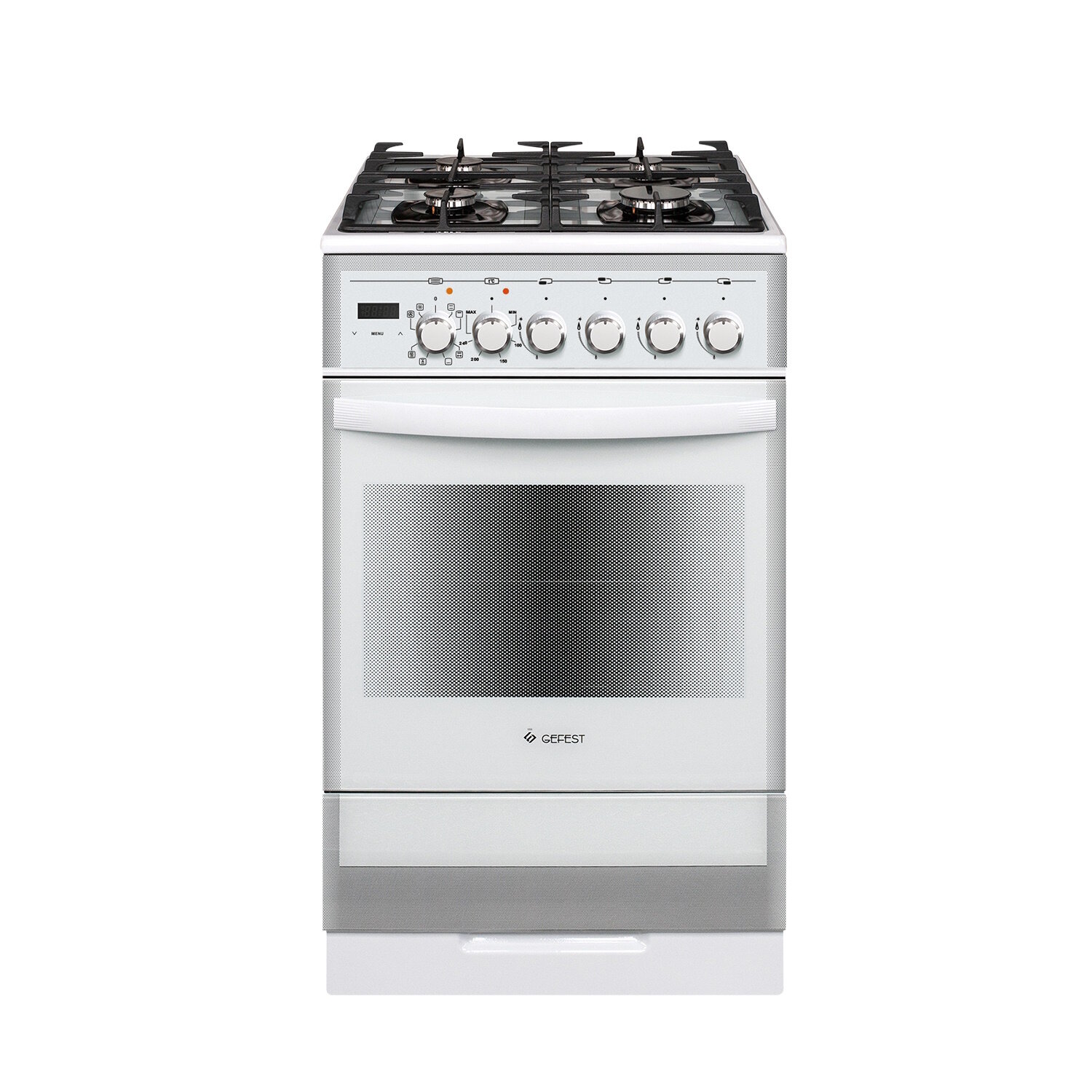 Плита GEFEST 5502-03, 4 конфорки, газовая, электрическая духовка, белая