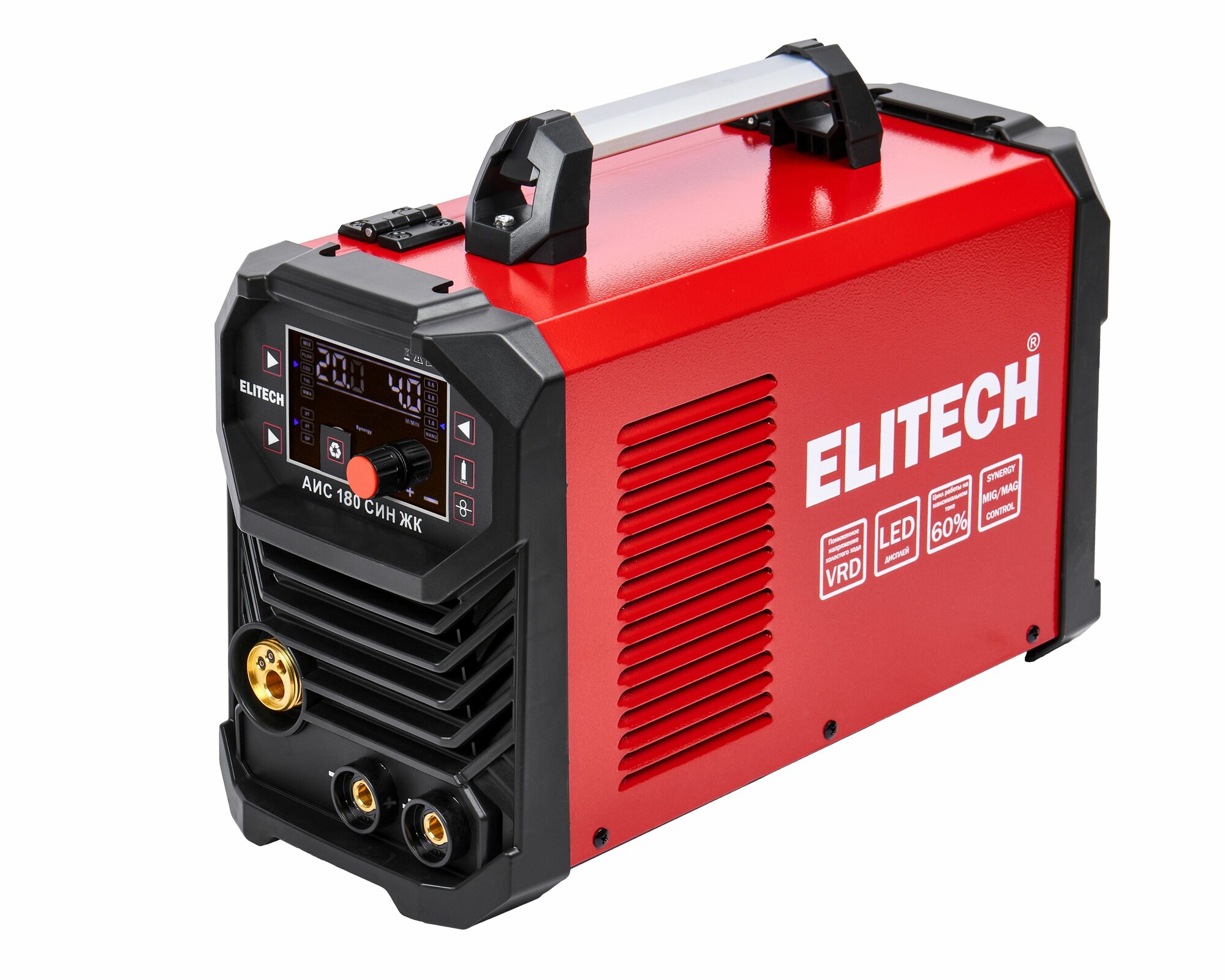Cварочный аппарат инверторный MIG/MAG ELITECH АИС 180 СИН ЖК, ПВ 60%