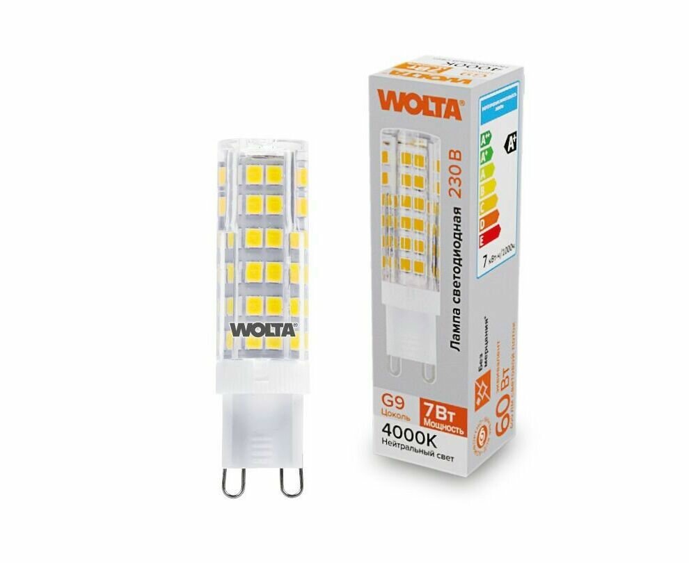 Светодиодная лампа WOLTA WSTD-JCD-7W4KG9-C 7Вт 4000K G9