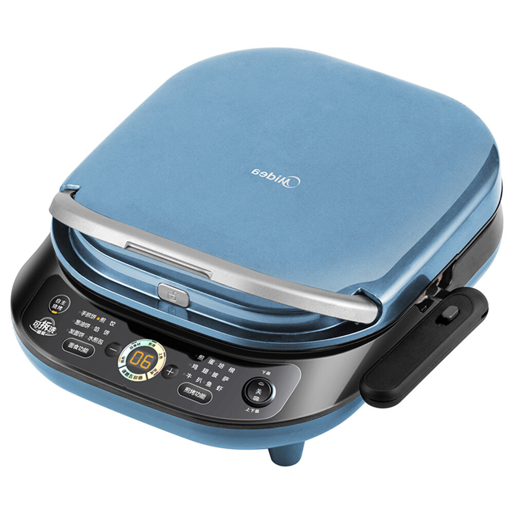 Электрогриль Midea, dark sky blue, до 2000 Вт, антипригарное покрытие, легкая очистка