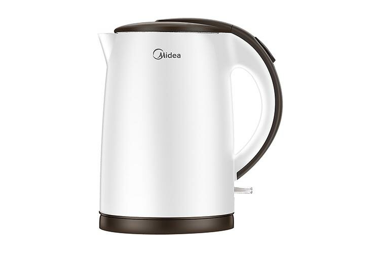Электрочайник Midea MK TM1502, 1500 мл, белый, нержавеющая сталь, двойная защита от ожогов
