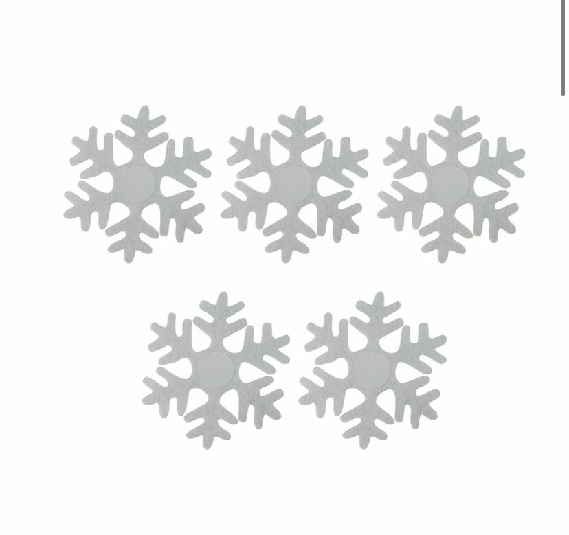 Урашение Снежинки на окна 5-шт 15 см
