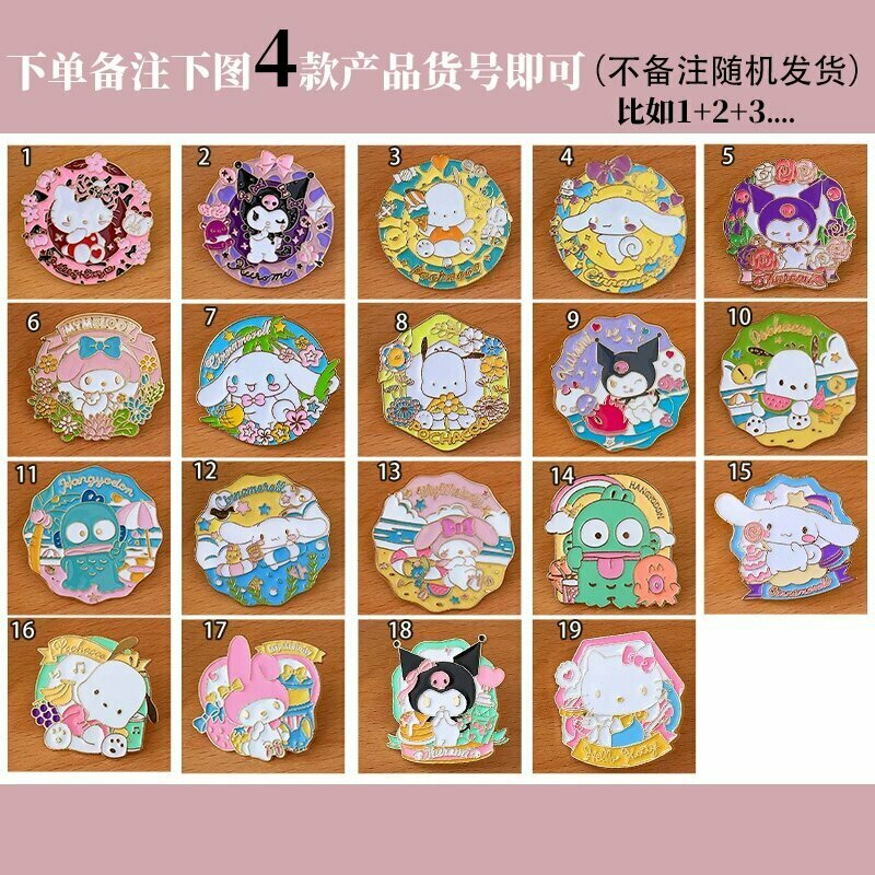 MINISO Металлический значок Sanrio Kuromi, милая брошь JK, дизайнерская булавка для одежды, детская медаль для украшения