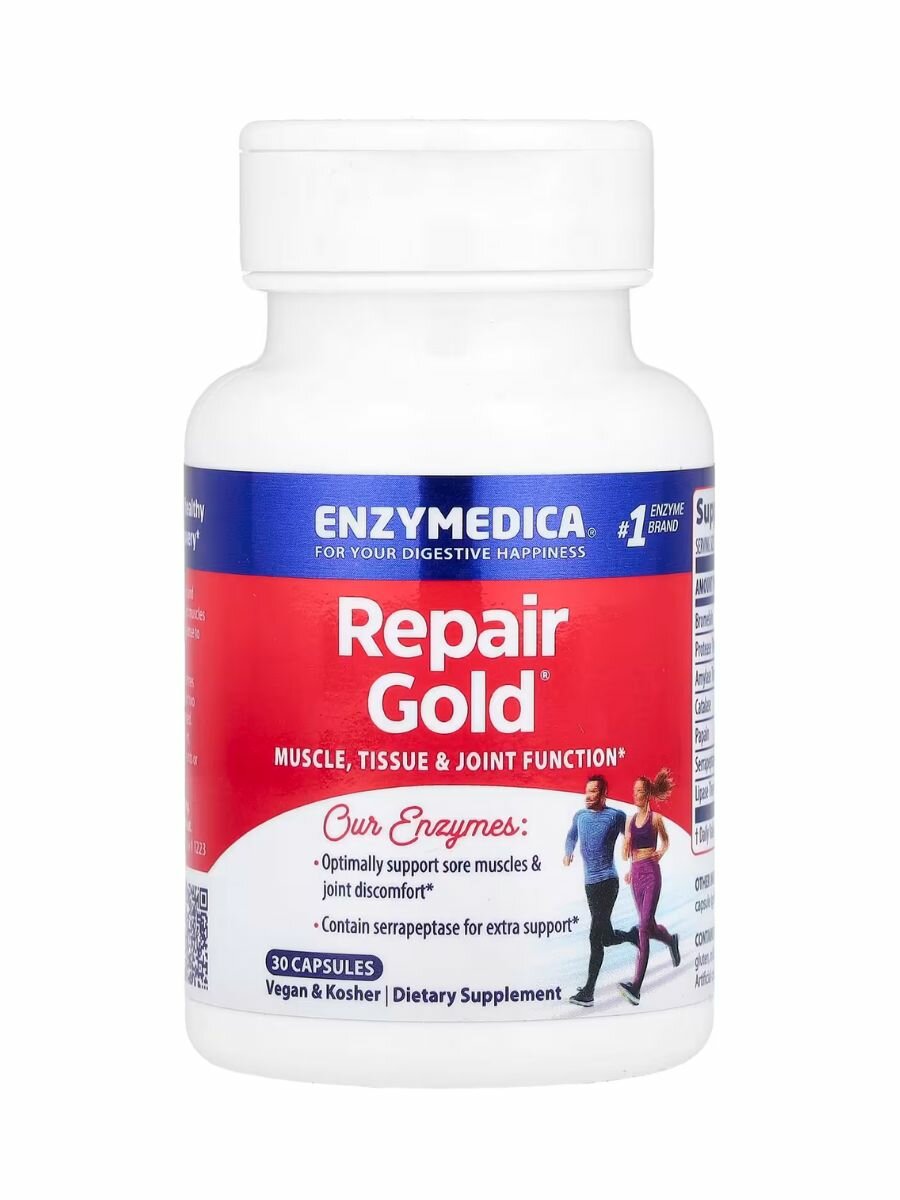 Enzymedica, Repair Gold, для мышц, тканей и суставов, 30 капсул