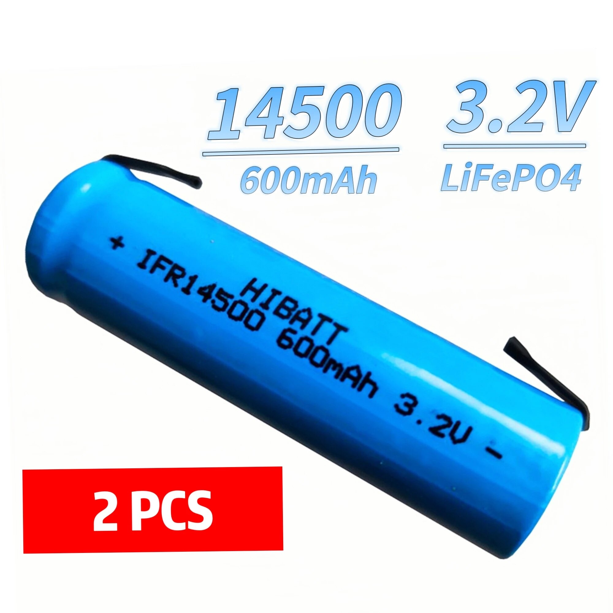SHSEJA 14500 LiFePO4 аккумулятор 3,2В 600 мАч 2 Batteries
