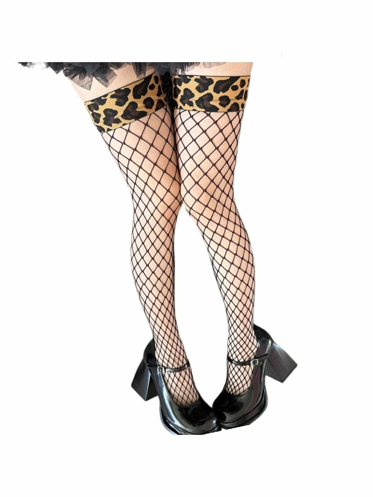 Чулки сетчатые леопардовые, A