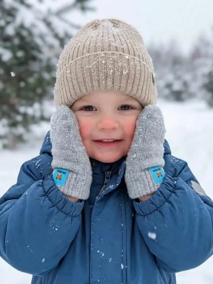 Варежки 1-2 года зимние для мальчиков