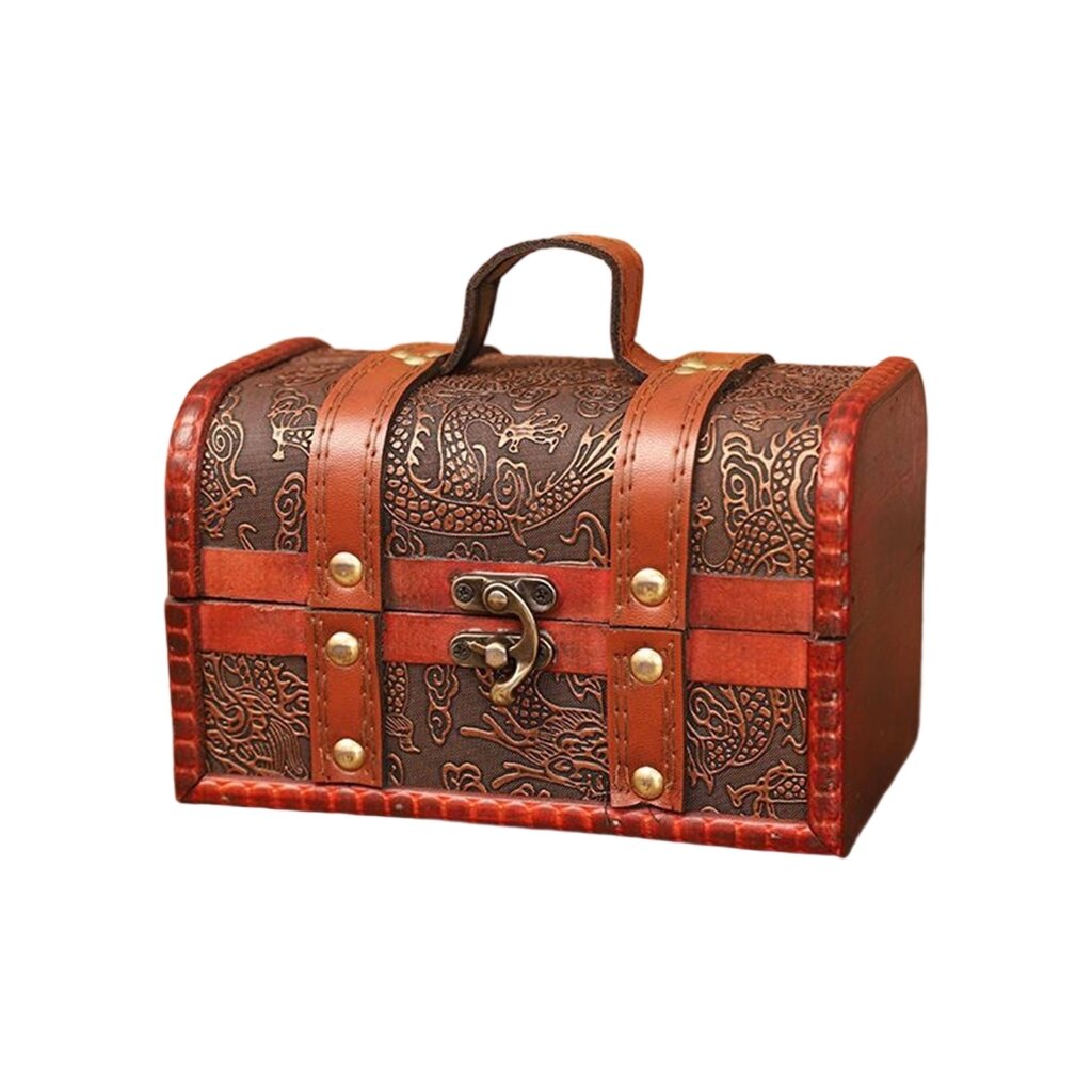 Детское сокровище коробка для хранения сундука с сокровищами с замком-паролем шкатулка для драгоценностей-dragon pattern small