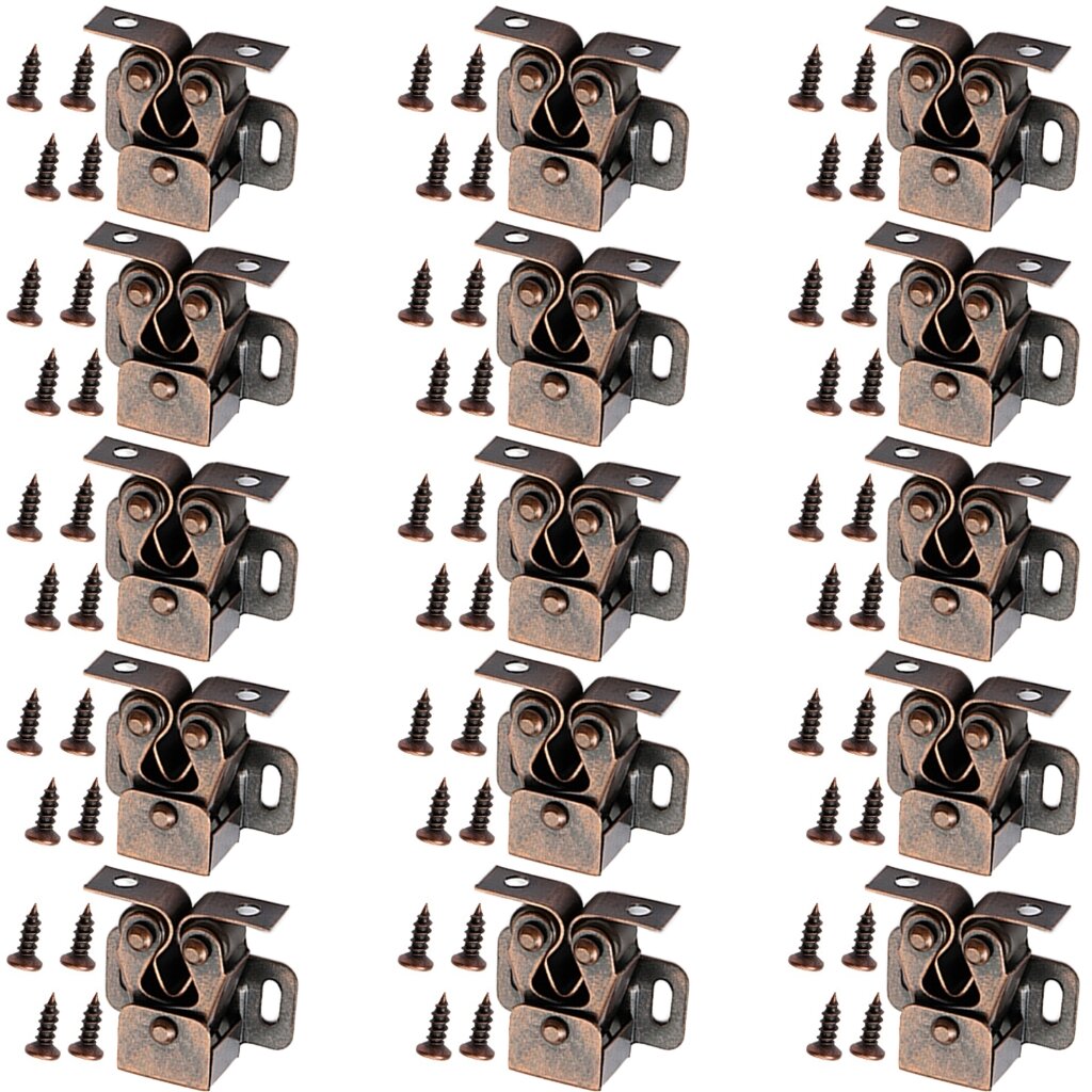 15 компл. Двойной Роликовый Замок Шкафа Защелки Мебельные Защелки Мебельная Фурнитура