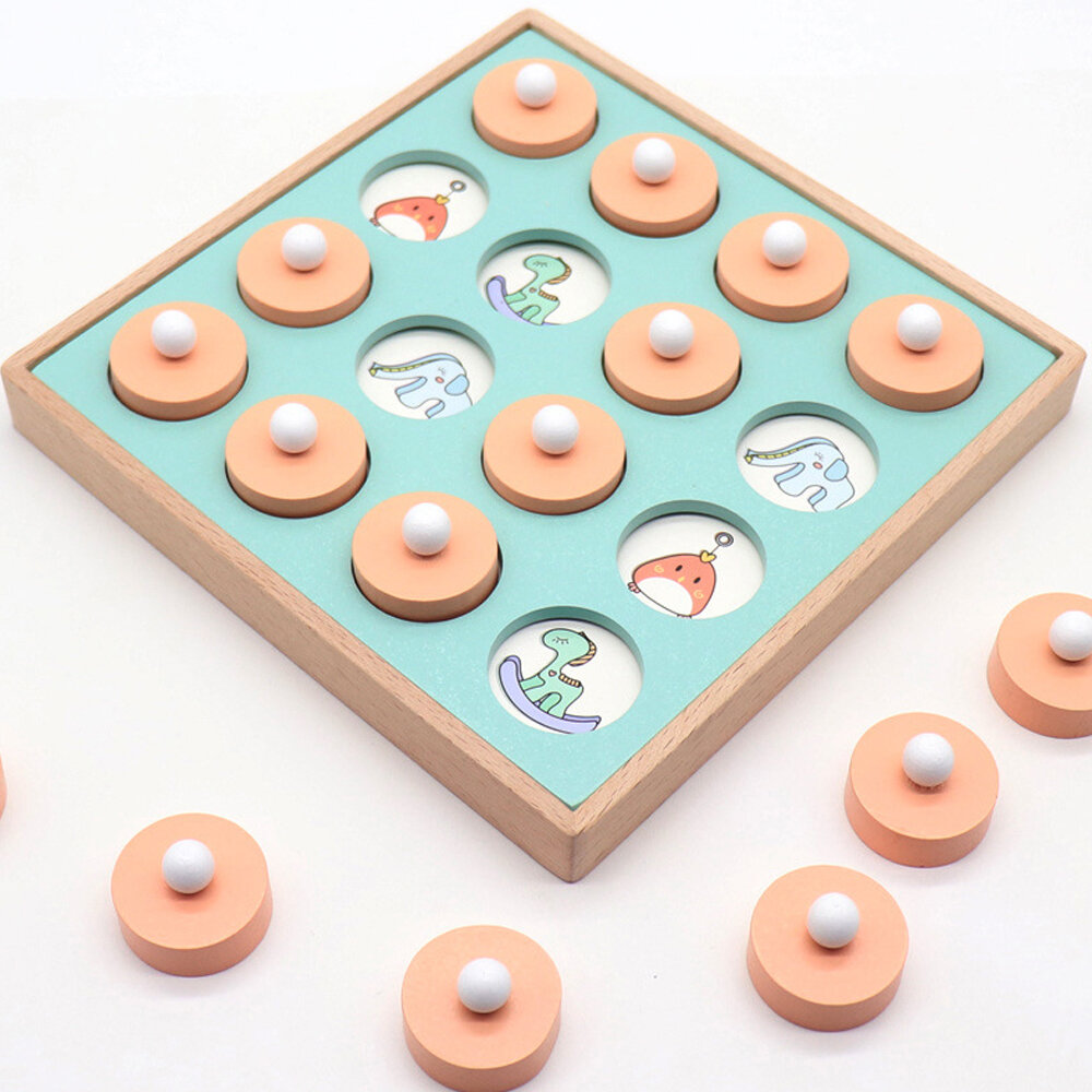 Memory Matchs Chess Game Игрушка для раннего образования Семейная вечеринка Деревянная шахматная игра Для детей Развитие интеллекта Игрушка, Возрастное ограничение Дети (4-6 лет), Материал Дерево, Размер Шахматы 35мм, Размер упаковки 210*210*40мм, Вес