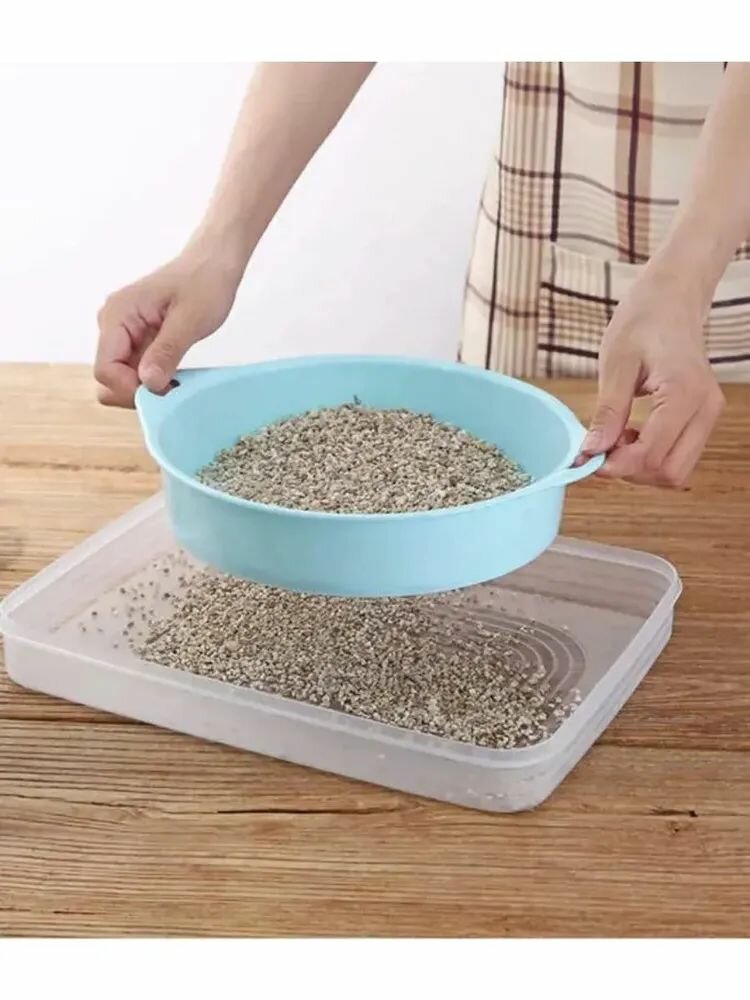 Сито садовое для просеивания грунта и золы Голубое 24,5см ячейка 3мм