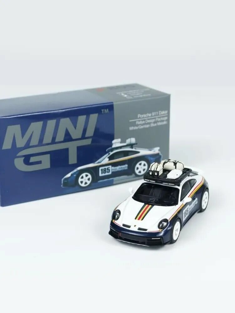 Машинка TSM MINI GT 1/64 #805 Porsche 911 Dakar Rallye left rudder Die-cast Alloy Car Model Toy Gift