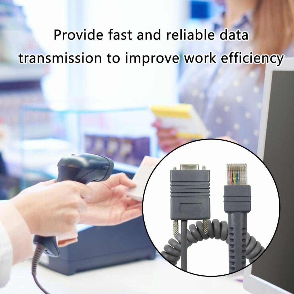Последовательный кабель RJ45-DB9 RS232 Обеспечивает быструю передачу данных для сканеров LS2208