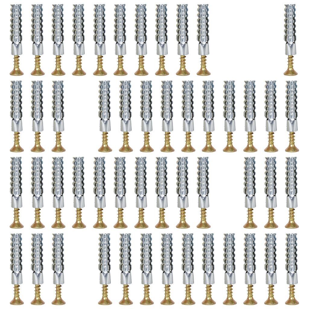 50шт Металлических настенных анкеров с зазубренной расширительной трубкой, саморезов для сверления труб в легких кирпичных стенах