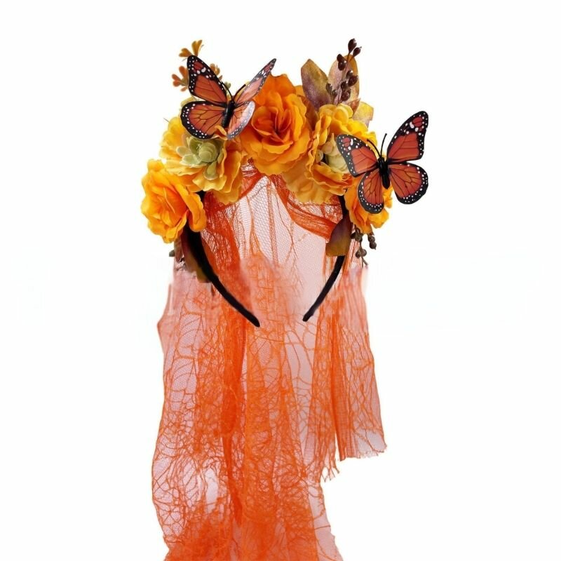 Повязка на голову из Черной Пряжи для вечеринки в честь Хэллоуина-Стиль 2