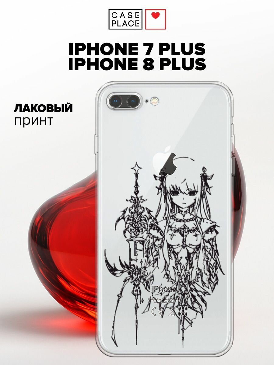 Силиконовый чехол на Apple iPhone 7 Plus/8 Plus / Айфон 7 Plus/8 Plus с принтом Аниме девушка с мечом