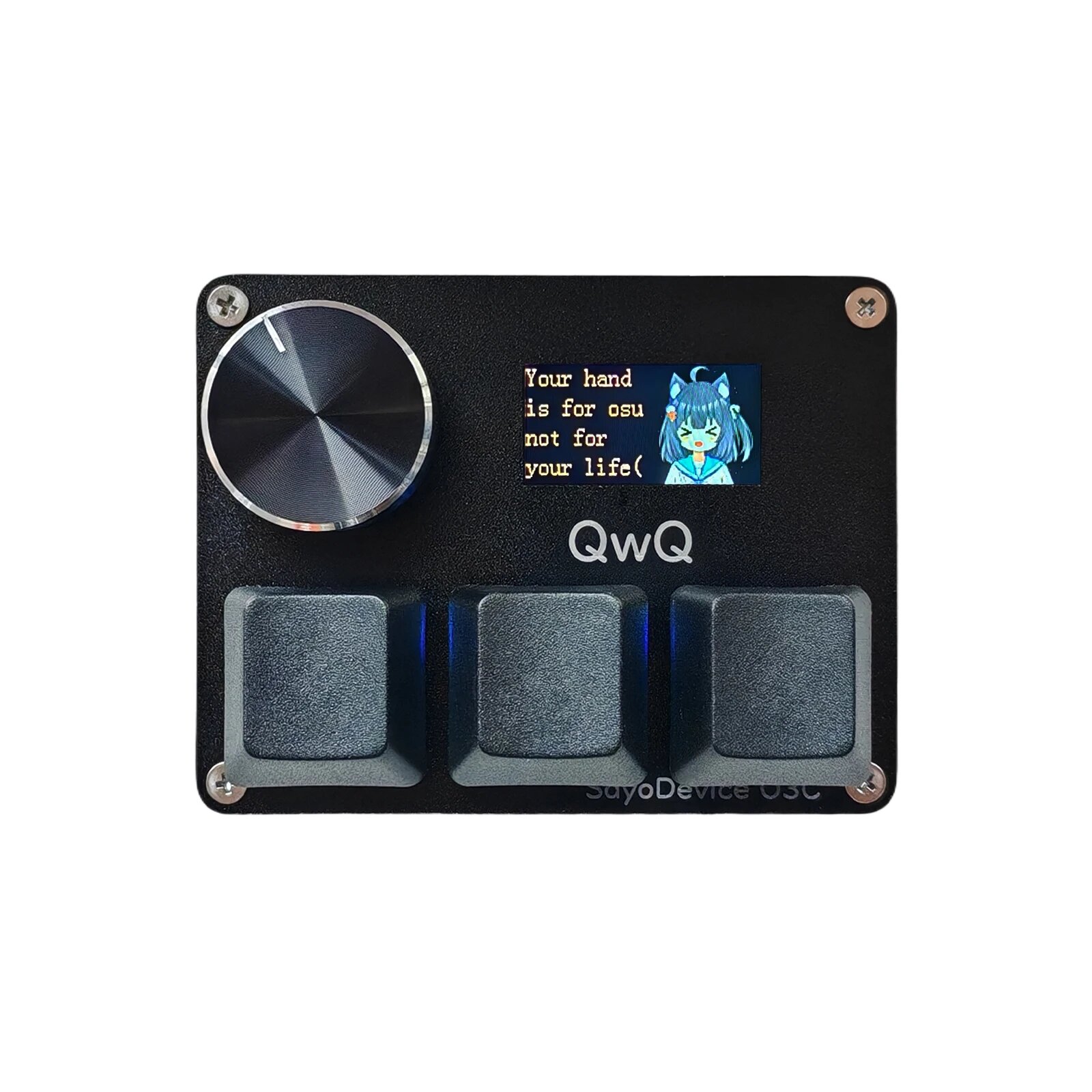 Игровая клавиатура O3C SayoDevice OSU O3C, переключатели Холла с быстрым триггером, магнитные розовые переключатели, ручка клавиатуры, экран, копия, паста, выстрел