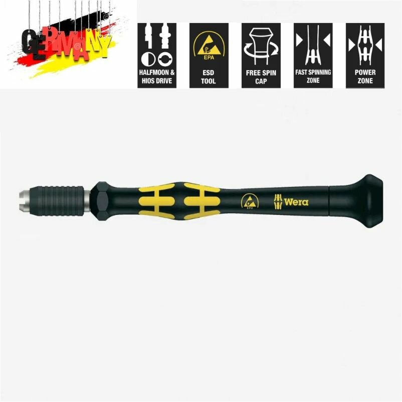 Держатель насадок ручной ESD Wera Halfmoon Kraftform Micro 1013 05300004001 / WE-300004