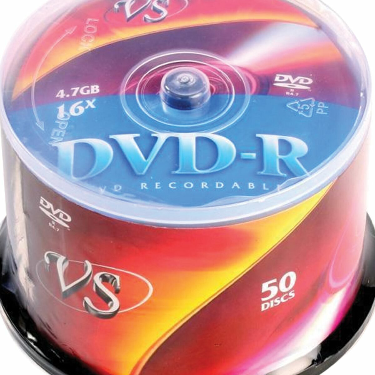Оптический диск DVD-R VS 4.7Gb, 16x, cake box, комплект 50шт. (VSDVDRCB5001)