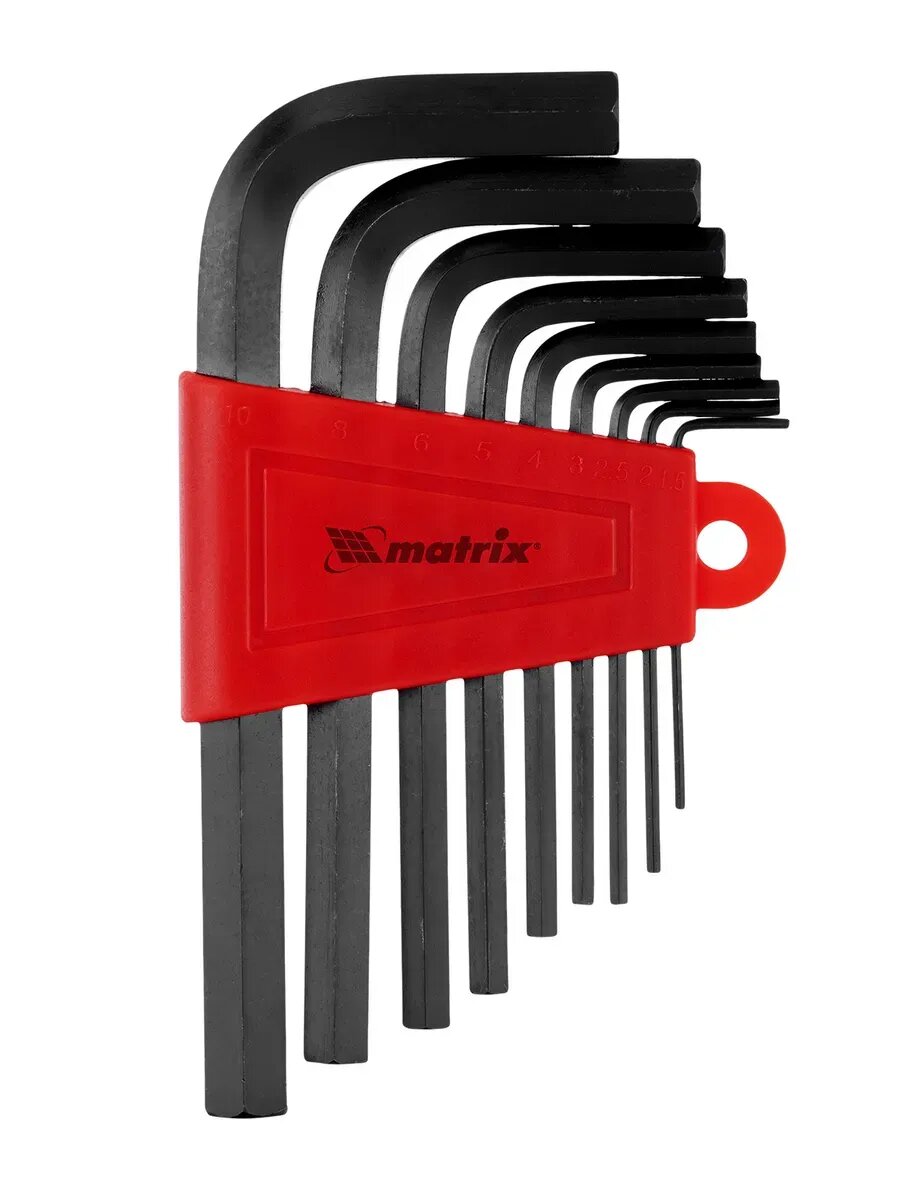 Шестигранные ключи 1.5-10 мм (имбусовые), HEX, MATRIX 11226