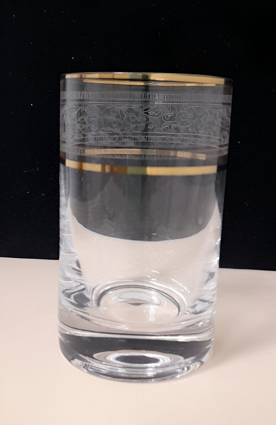 Стакан для воды 1 шт, 230 мл, Идеал / Невидимый узор / С золотом