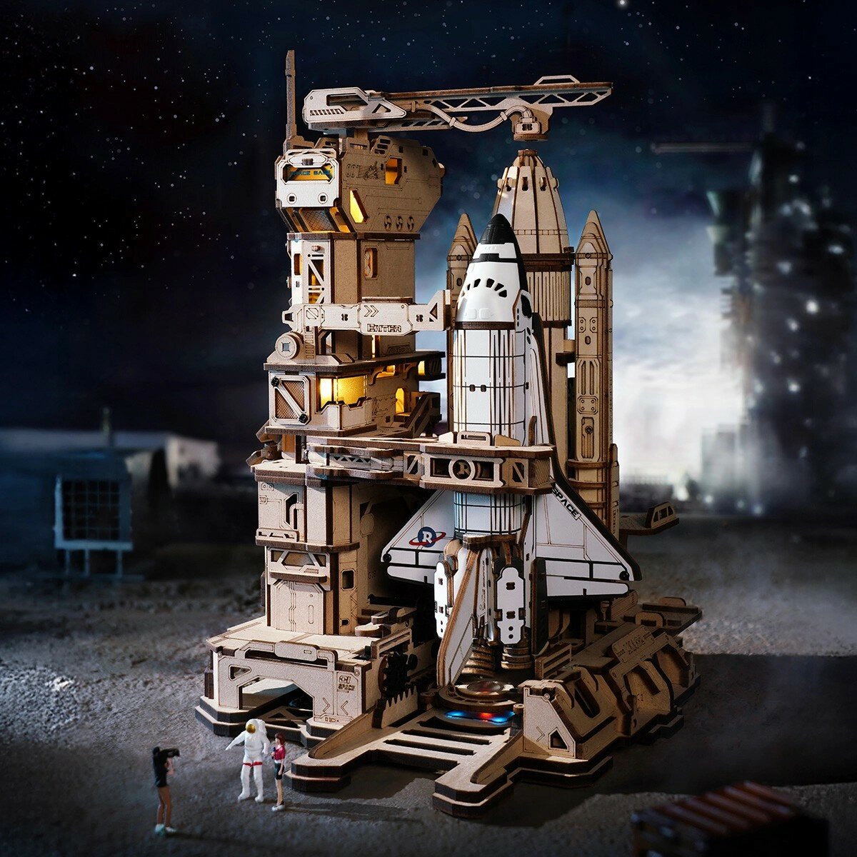 Деревянный конструктор Космический Шаттл (Space Shuttle) LKA02 (ROKR)