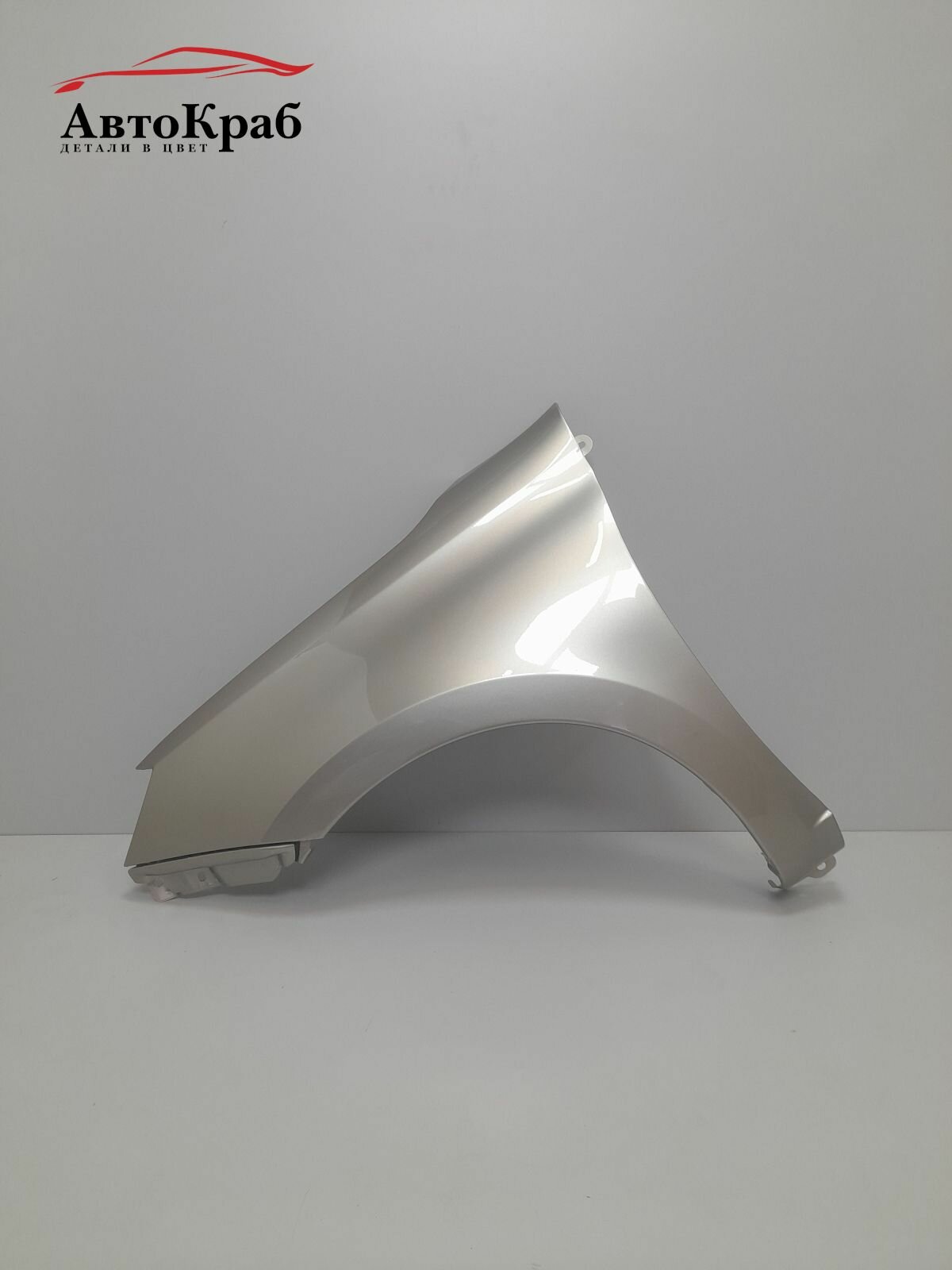 Крыло переднее левое металлическое без повторителя в цвет для Лада Гранта FL рестайлинг 2018 - 2022 г. 618 - техно