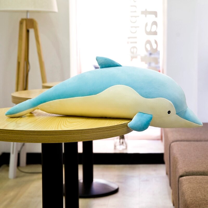 Большая кукла-дельфин, спящая на кровати, длинная подушка, плюшевая игрушка, детский ленивый подарок, кукла для девочки