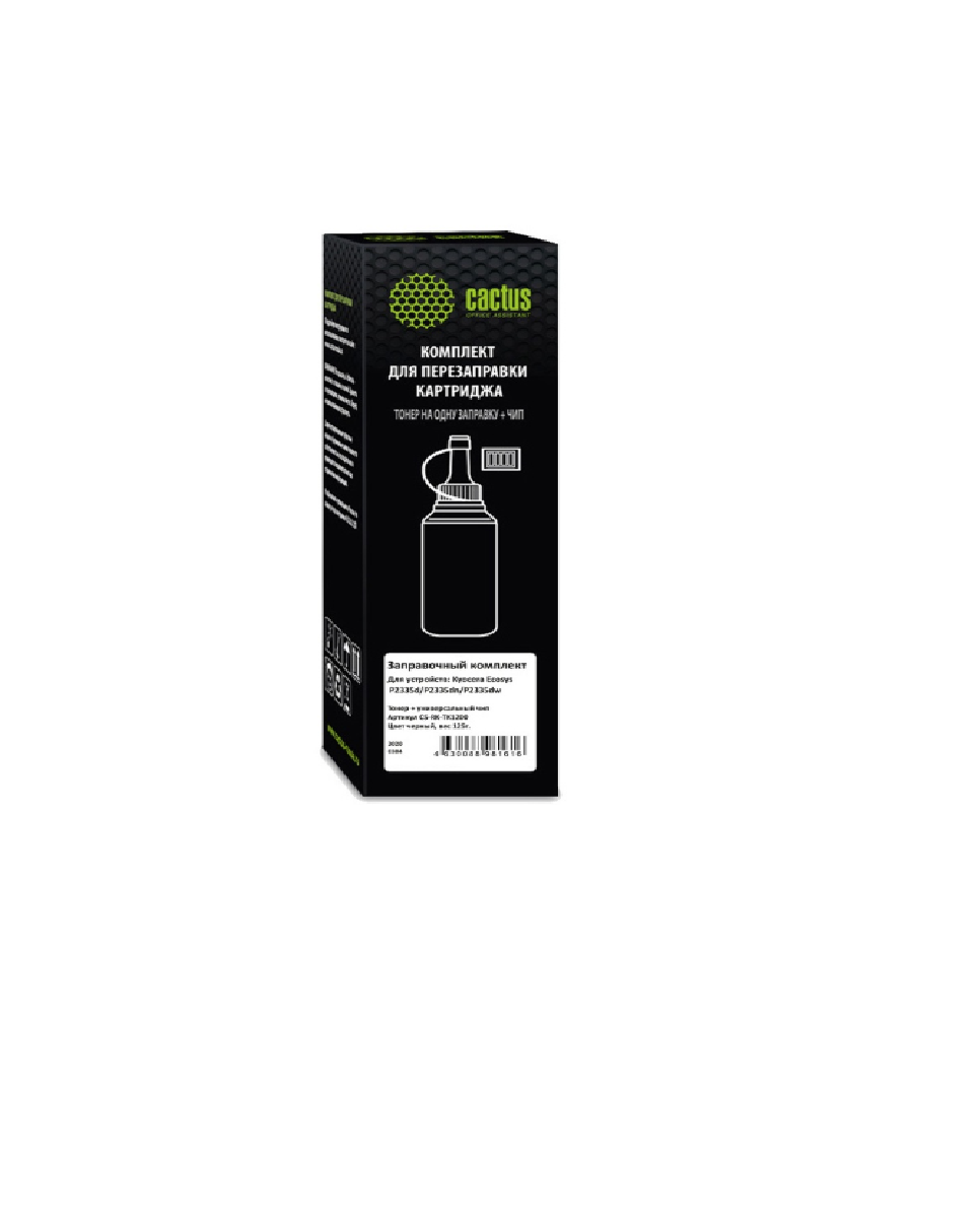 Тонер Cactus CS-RK-TK1200 черный, 125гр. (в компл. чип) для принтера Kyocera Ecosys P2335d/P2335dn/P2335dw