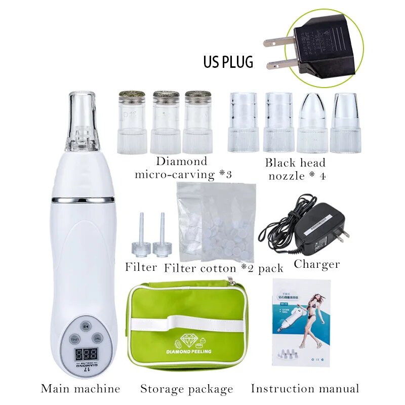 Вакуумный массажер для лица Diamond Handle Micro, US plug