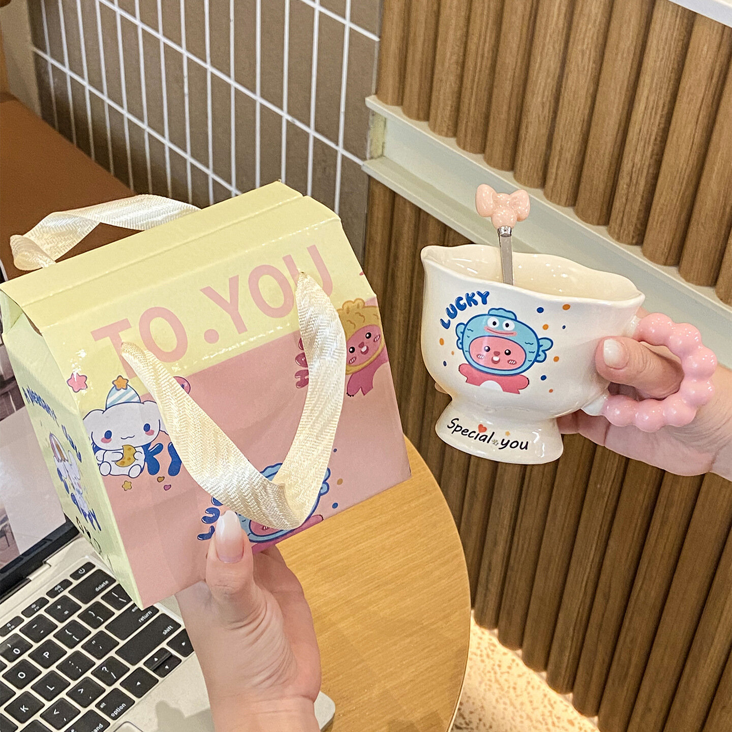 Кружка Bubu, высококачественная керамическая кружка для воды, отличный подарок для девушек, влюбленных пар и на день рождения.