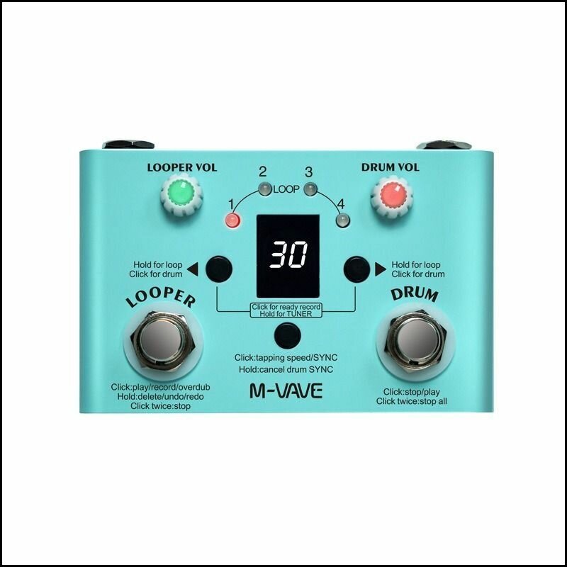 Эксклюзивная педаль MVAVE LOOPER DRUM для электрогитары