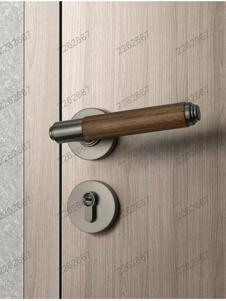 Дверные ручки с защелками, ретро в европейском стиле, бесшумные, полный комплект, 2 ручки + 3 петли + 1 дверной стопор