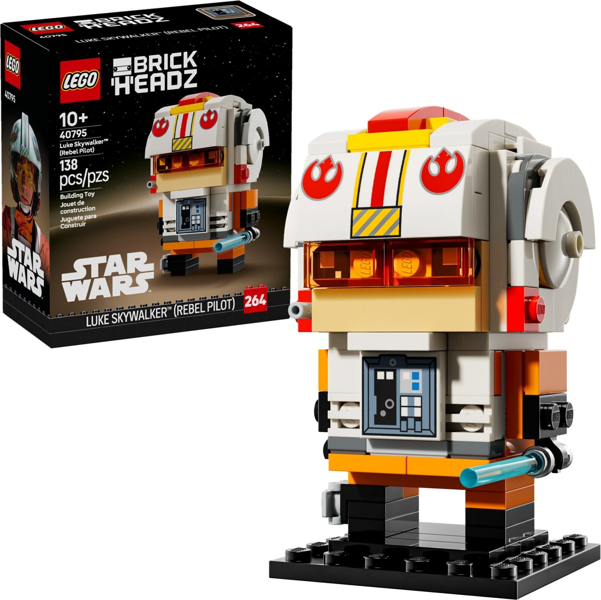 Конструктор LEGO BrickHeadz Star Wars 40795 Люк Скайуокер (Пилот повстанцев), 138 деталей, 10+