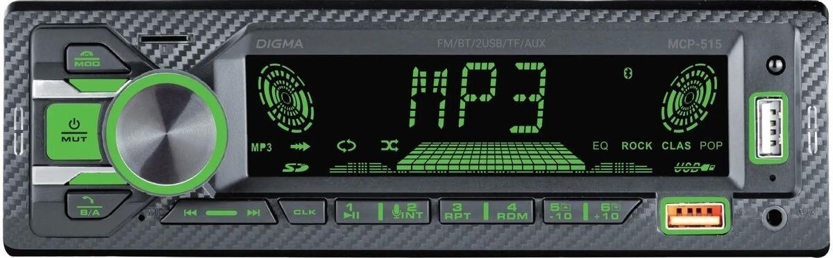 Автомагнитола Digma MCP-515 1DIN 4x45Вт
