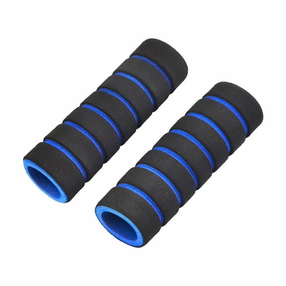 Грипсы для горного велосипеда, антискользящие поролоновые, черные и синие, 2 шт