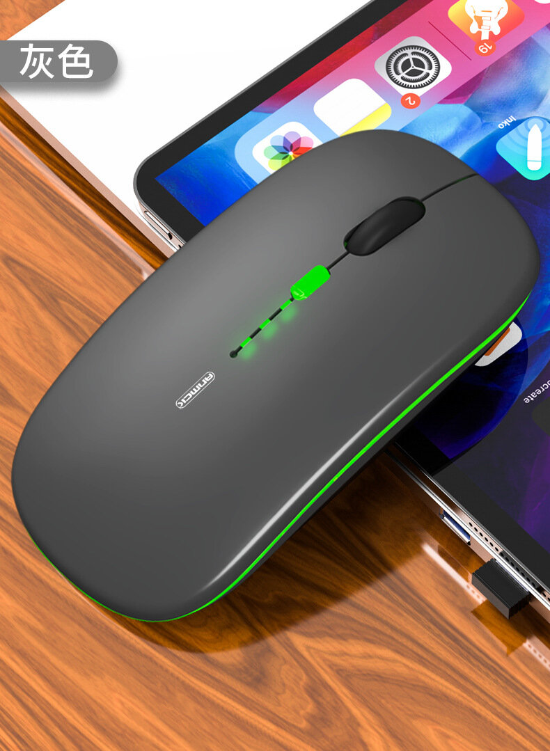 Беспроводная Bluetooth-мышь Moken с двойным режимом зарядки, бесшумная мышь, подходит для Apple iPad, компьютера,