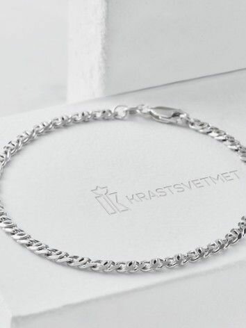 Браслет, серебро, 925 проба, родирование