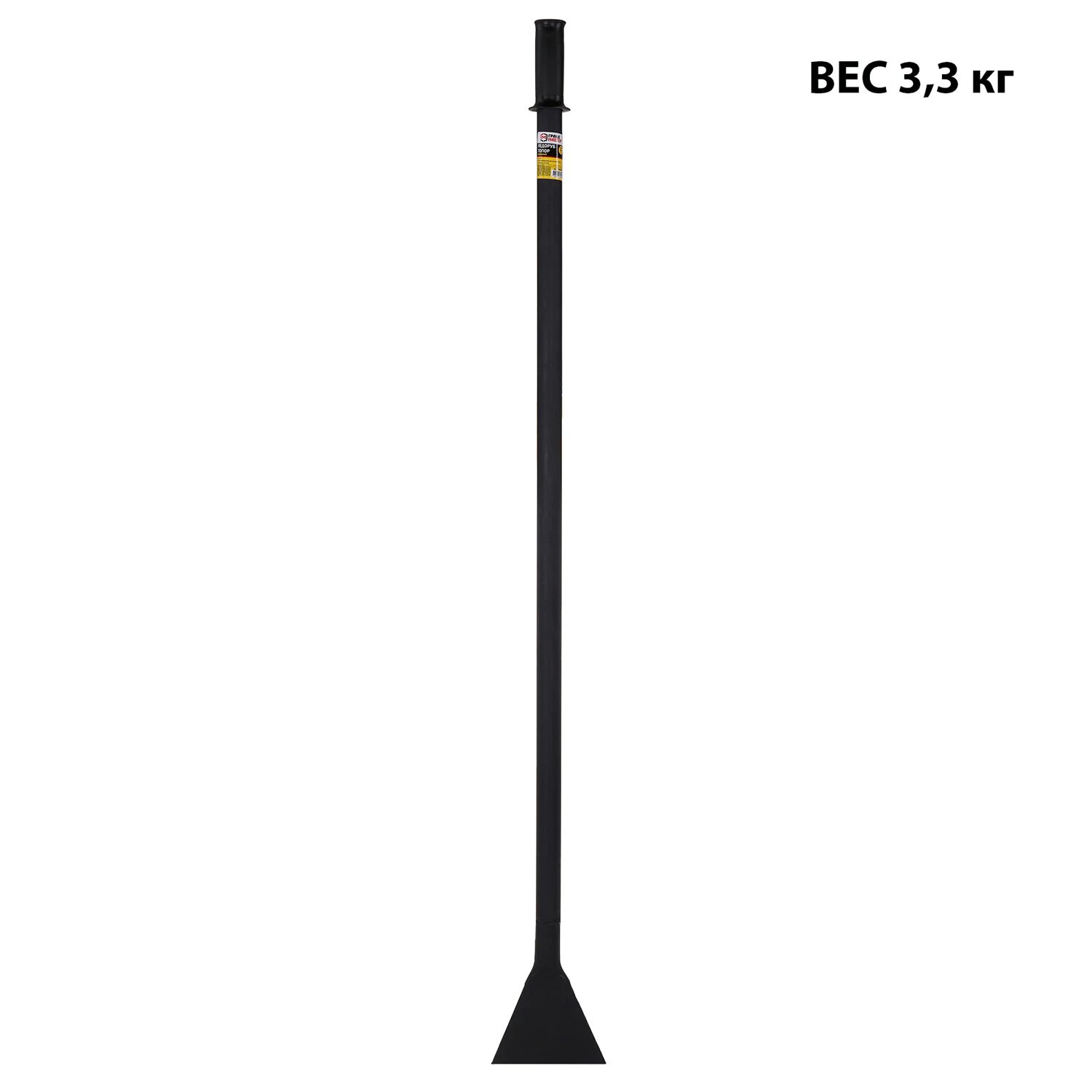 Ледоруб-топор шириной 14 см, ВЕС 3,3 кг, металлическая ручка 135 см, D=34 мм, суперусиленный, серая порошковая окраска, грандмастер, 700346