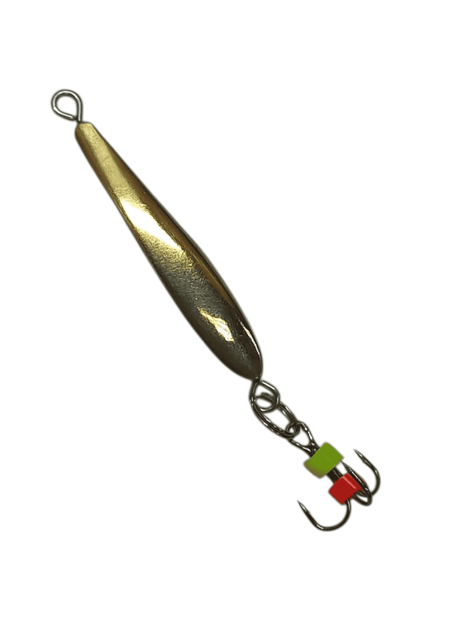 Блесна вертикальная "Яман" Малек с тройником, размер 28 мм, вес 1,3 г, цвет латунь 1шт