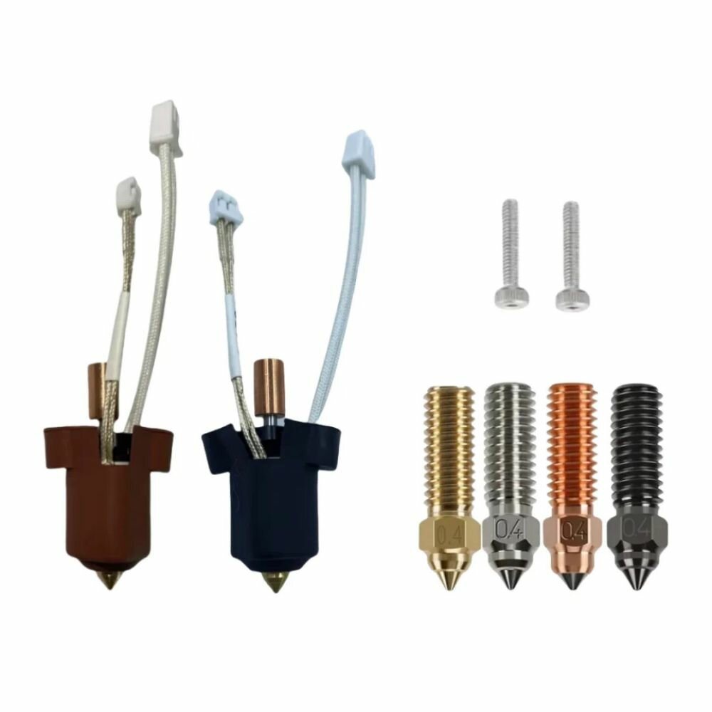 Комплект керамической нагревательной головки для Ender 3 V3 KE: нагревательный блок для хотэнда, сопло, температура экструдера 300°C, высокоскоростной силиконовый чехол.