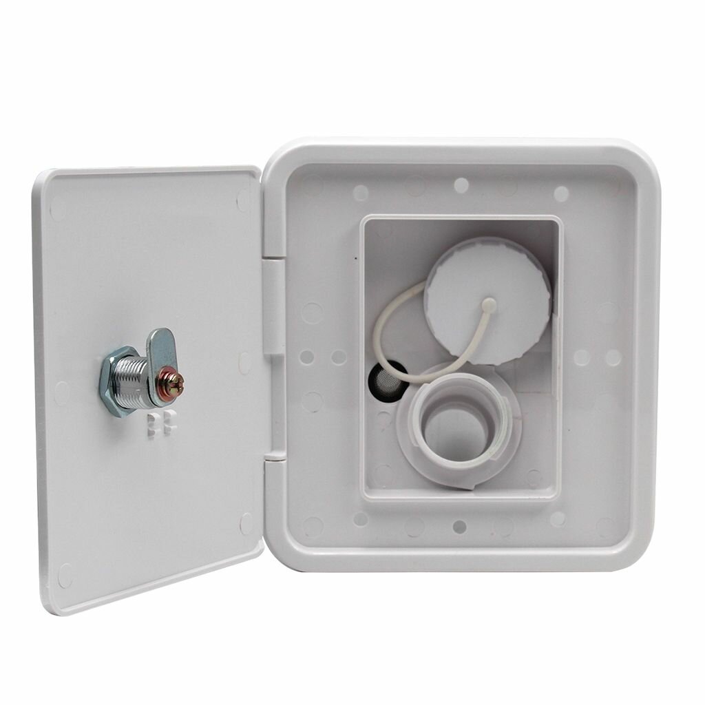 Белый люк для залива воды с замком для автодомов, прицепов