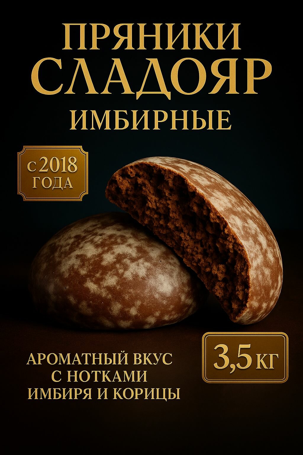 Пряники Сладояр Имбирные, 3 коробки по 3,5кг